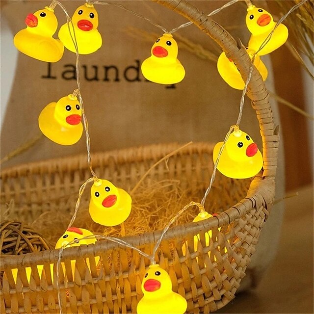 Mini Yellow Duck LED String Light 1.5M 10LEDs Battery Powered Indoor ...