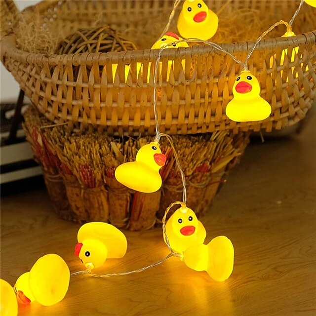 Mini Yellow Duck LED String Light 1.5M 10LEDs Battery Powered Indoor ...
