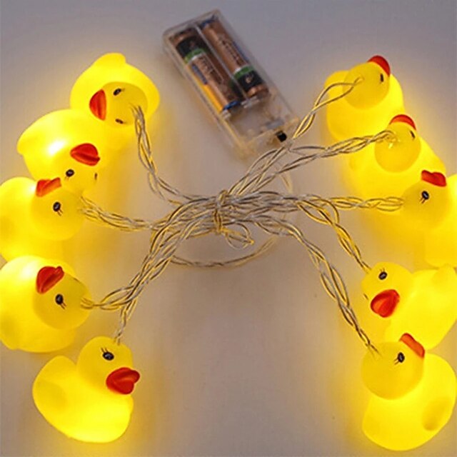 Mini Yellow Duck LED String Light 1.5M 10LEDs Battery Powered Indoor ...