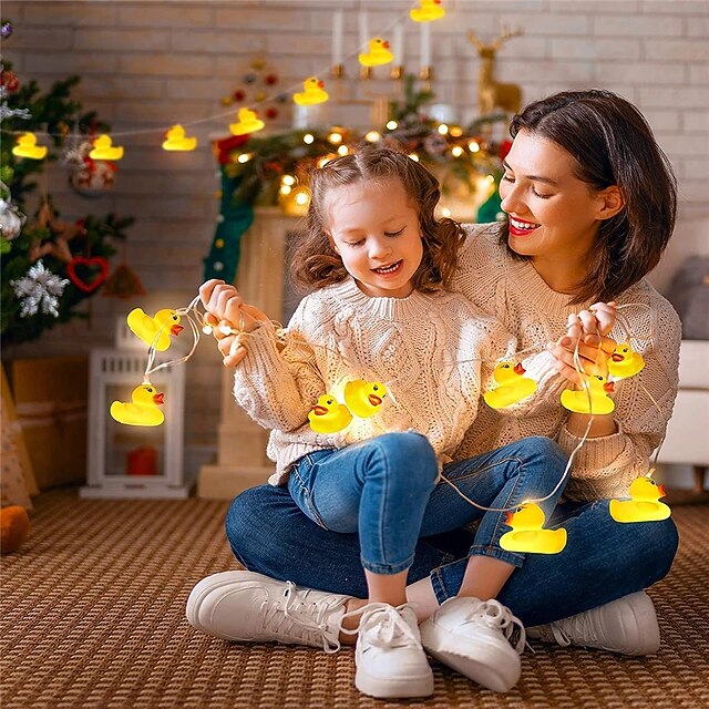 Mini Yellow Duck LED String Light 1.5M 10LEDs Battery Powered Indoor ...