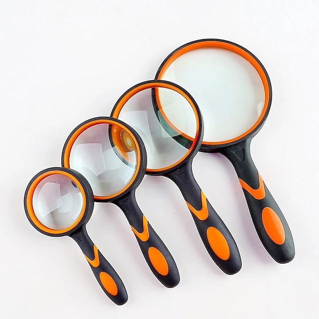10X Portable Magnifier Glass Lens Handheld Rubber Handle High ...