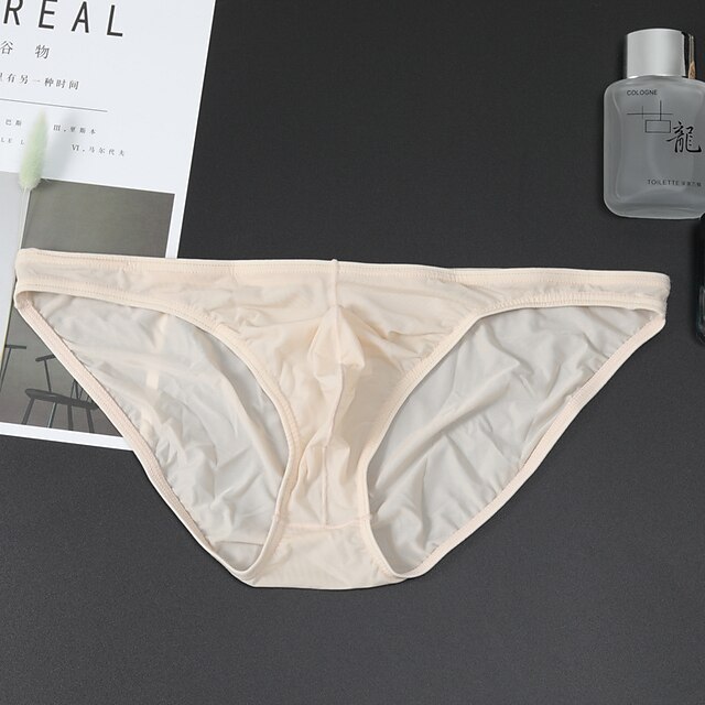 Men's 3 Pack Briefs Basic Polyester Mid Waist EU / US Size Light Blue ...