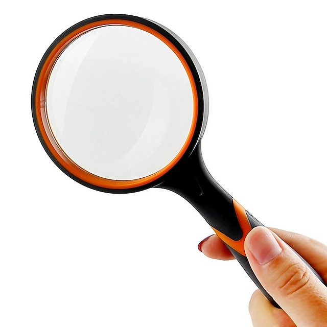 10X Portable Magnifier Glass Lens Handheld Rubber Handle High ...