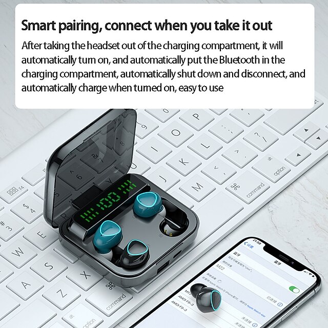 M22 True Wireless Headphones TWS Earbuds Bluetooth5.0 Ergonomic Design ...