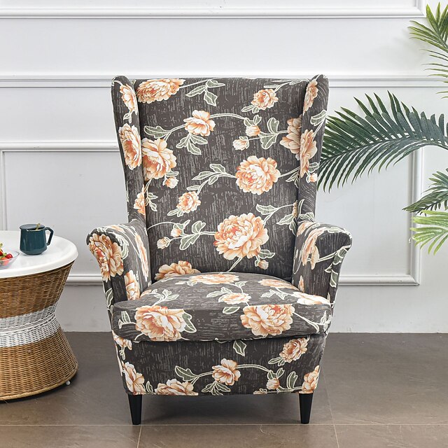 Wing Chair Slipcovers Spandex Stretch Sofa Covers Wingback Armchair ...