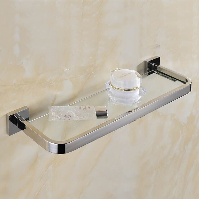 Modern Shower Caddy Bath Toilet Rack Stainless Steel Tempered Glass ...