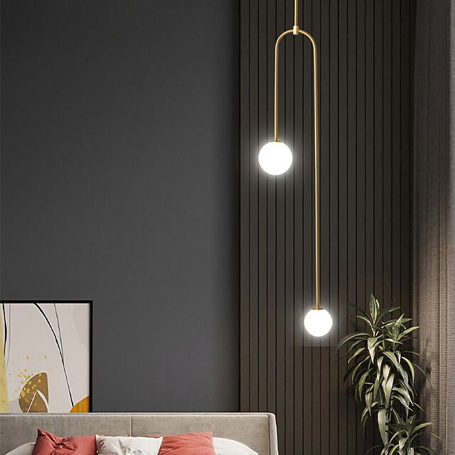 2-Light LED Pendant Light 120cm Dimmable Globe Circle Design Pendant ...