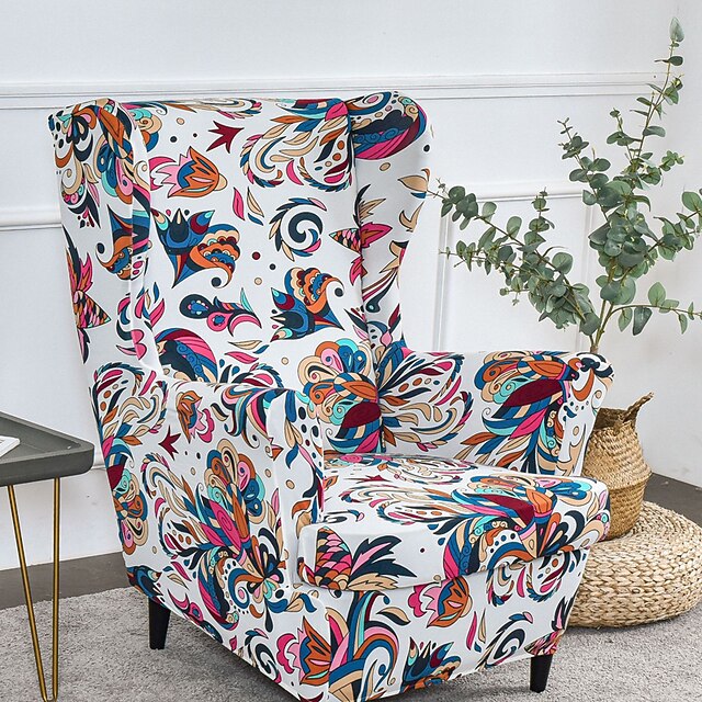 Wing Chair Slipcovers Spandex Stretch Sofa Covers Wingback Armchair ...