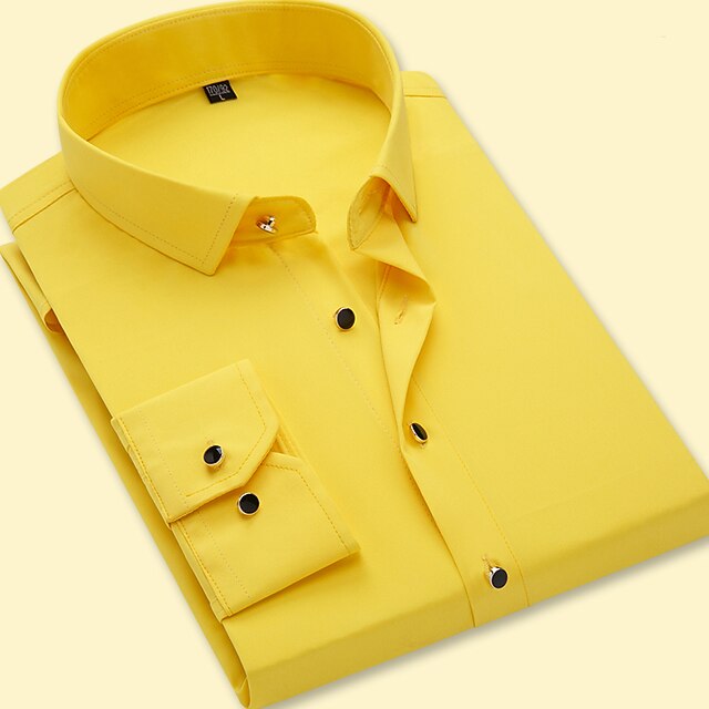 Men's Shirt Dress Shirt Solid Color Plain Solid Colored Light Pink ...