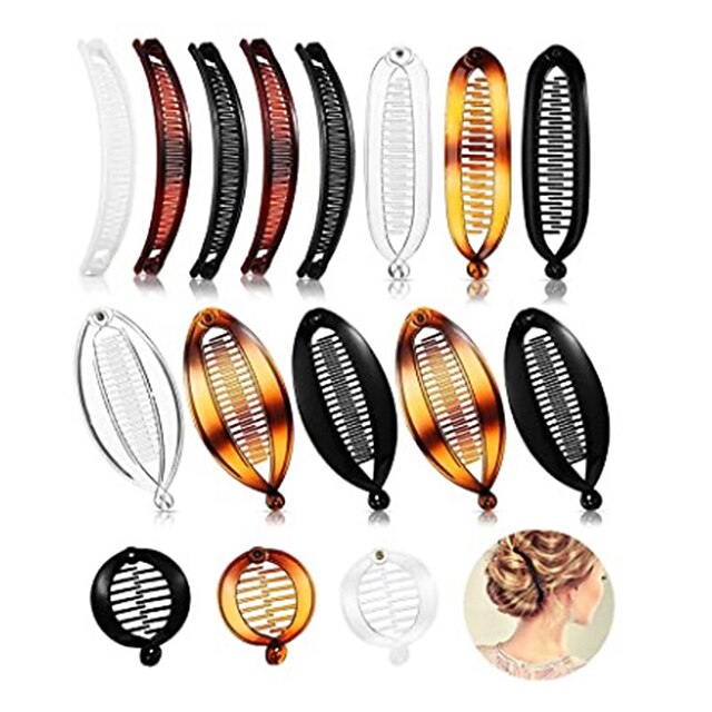 Banana Hair Clips Set Plastic Flexible Interlocking Banana Clip ...