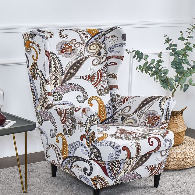 Wing Chair Slipcovers Spandex Stretch Sofa Covers Wingback Armchair ...