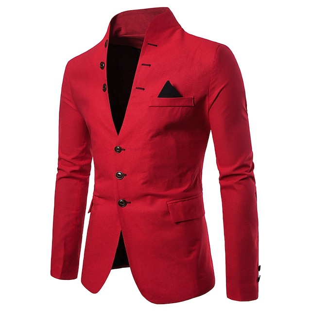 Men's Jacket Blazer Wedding Business Thermal Warm Pocket Fall Winter ...