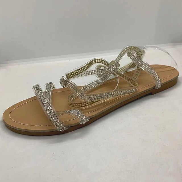 Women's Sandals Bling Bling Shoes Lace Up Sandals Strappy Sandals Boho ...