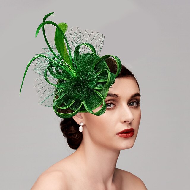 Fascinators Hats Headpiece Feathers Net Saucer Hat Wedding Horse Race ...
