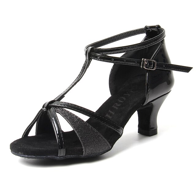 Women's Silver Glitter Latin Dance Sandals with Ankle Strap - Perfect ...