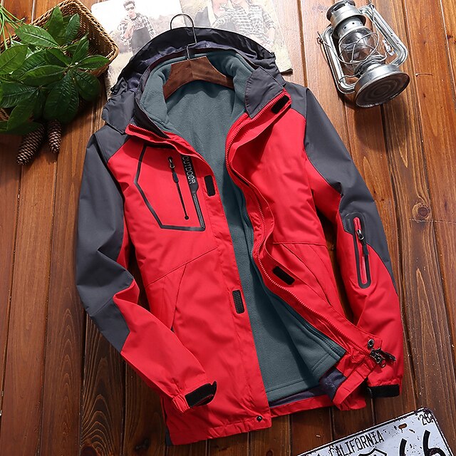 Men's Hiking 3-in-1 Jackets Ski Jacket Hiking Fleece Jacket Winter ...