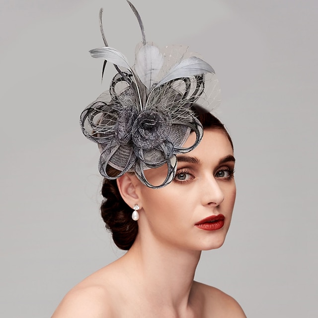 Fascinators Hats Headpiece Feathers Net Saucer Hat Wedding Horse Race ...