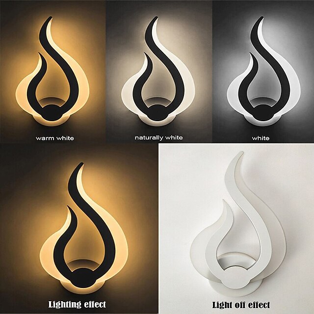 1-Light 31cm LED Wall Lamps Fire Shape Design Wall Sconces Modern ...