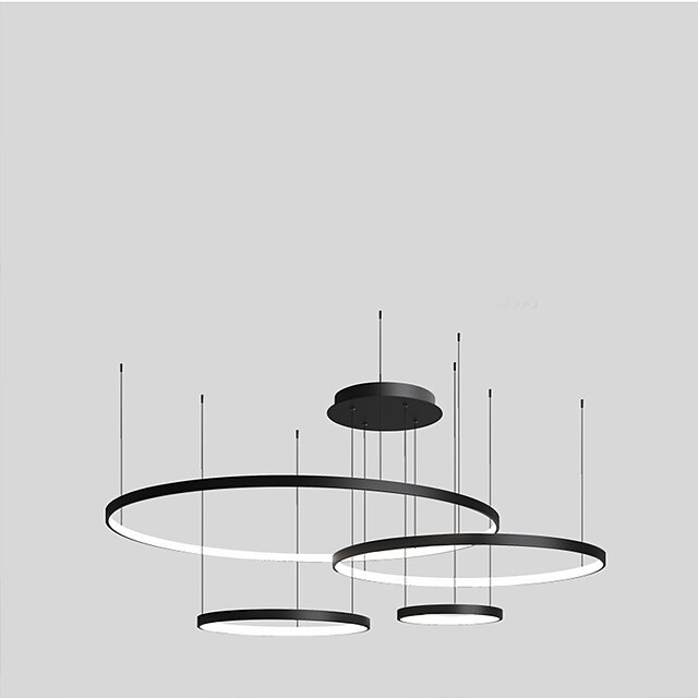 40 60 80 cm Dimmable LED Pendant Lights Circle Design Aluminum Silica ...