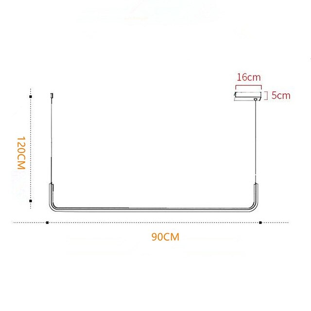 90/120 cm LED Pendant Light Single Design Modern Nordic Black Gold ...