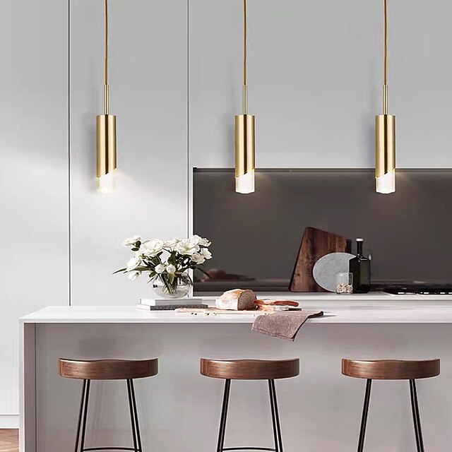 6cm LED Pendant Light Modern Nordic Bedside Light Gold Tricolor Light ...