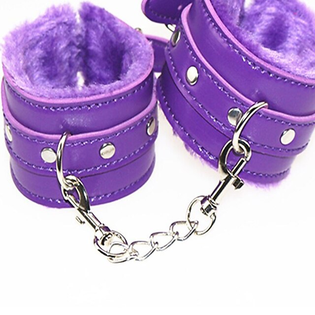 na black plush lining wrist leather handcuffs leg cuffs exercise bands ...
