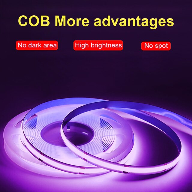 32.8ft 10m COB WiFi LED Smart Strip LightsDecor Music Sync RGB Color ...