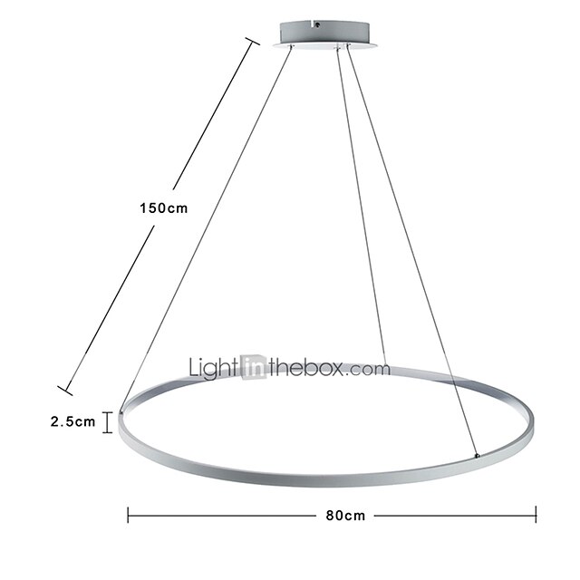 60 80 cm LED Pendant Light Circle Design Unique Design Metal Painted ...