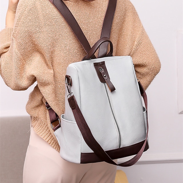 women backpack waterproof anti-theft lightweight pu leather fashion ...