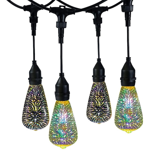 6pcs 3pcs 1pc 3D Firework Light Bulb ST64 LED Bulb 5W E27 E26 RGB Fairy ...