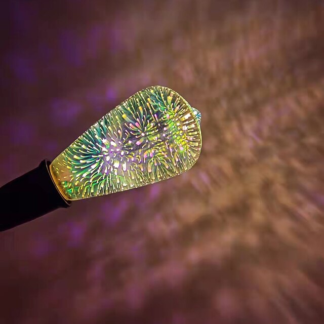 6pcs 3pcs 1pc 3D Firework Light Bulb ST64 LED Bulb 5W E27 E26 RGB Fairy ...