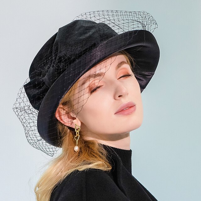 Fashion Elegant Velvet Fascinators / Hats with Bowknot / Satin Bowknot ...