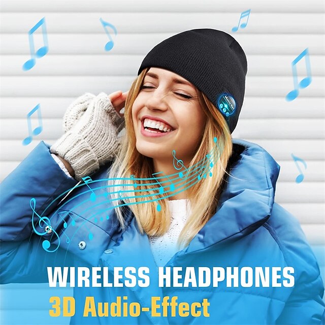 Sleep Headphones Stereo Bluetooth Wireless Smart Beanie Headset Musical ...
