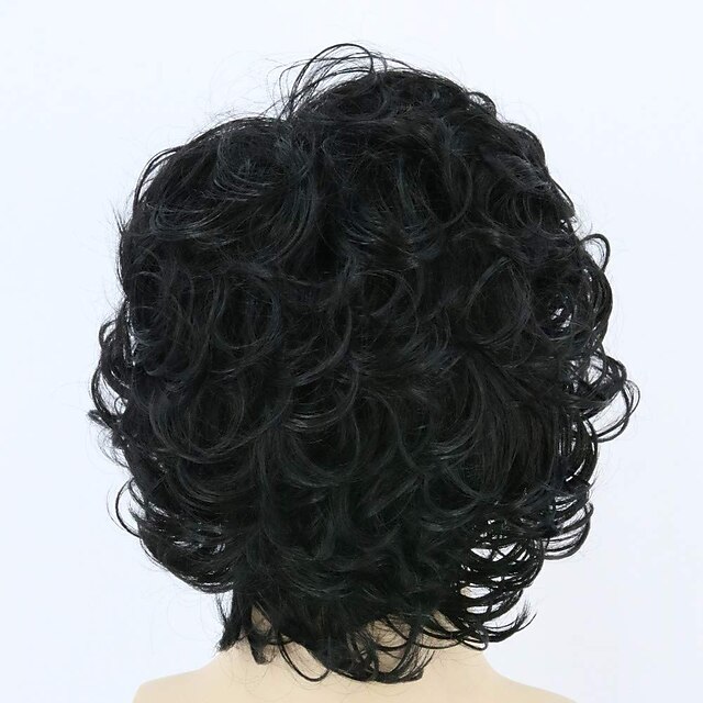 Black Wigs for Men Medieval Wig Cosplay Costume Wig Curly Middle Part ...