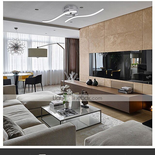 Two Wave Led Lighting Living Room Simple Modern Living Room Ceiling ...