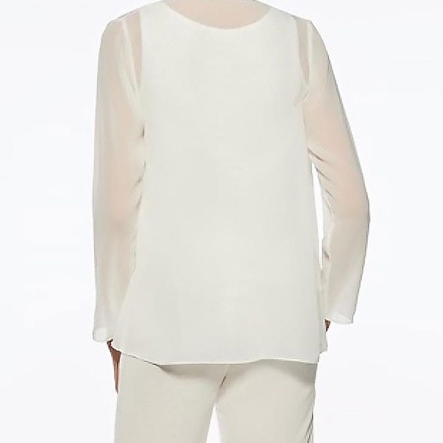 Ivory Shrug Mother's Wrap Long Sleeve Shawls Classy Basic Chiffon Shawl ...