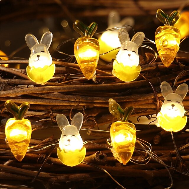 Easter LED Bunny String Lights 2m 20Leds Easter Garden Party Decoration ...