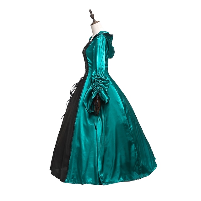 Gothic Medieval Ball Gown Floor Length Dress Prom Dress Juliet Sleeve ...