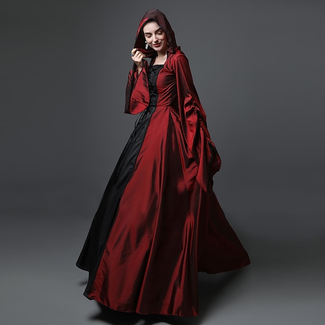 Gothic Medieval Ball Gown Floor Length Dress Prom Dress Juliet Sleeve ...