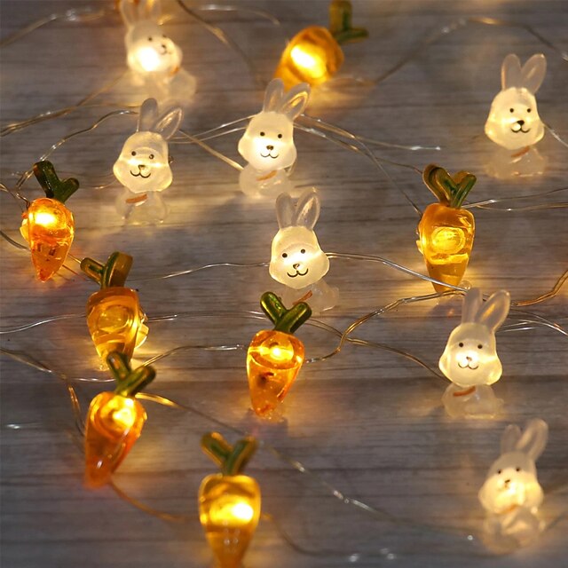 Easter LED Bunny String Lights 2m 20Leds Easter Garden Party Decoration ...