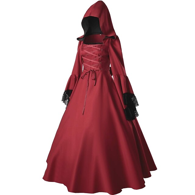 Gothic Medieval Ball Gown Floor Length Dress Prom Dress Juliet Sleeve ...