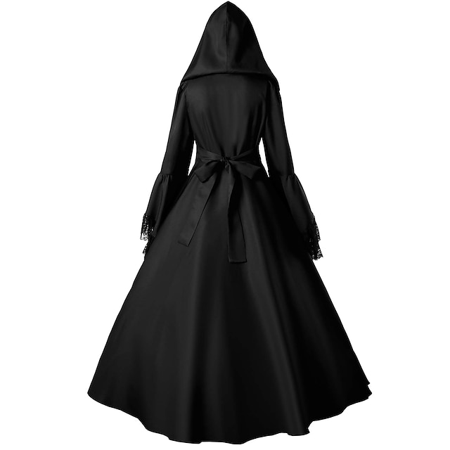 Gothic Medieval Ball Gown Floor Length Dress Prom Dress Juliet Sleeve ...