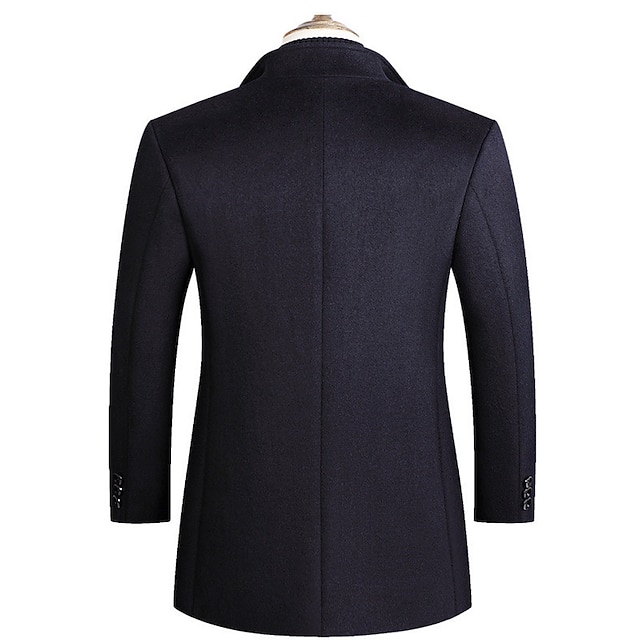 Men's Winter Coat Wool Coat Overcoat Blazer Office Business Winter Wool ...