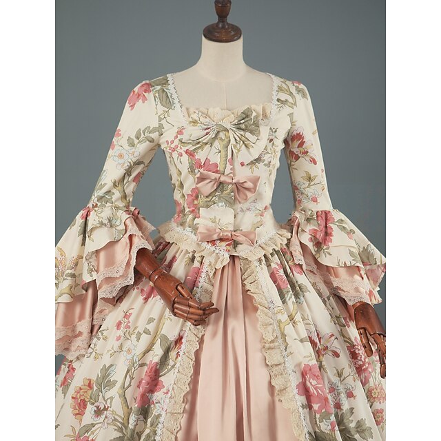 Rococo Baroque Victorian Floor Length Dress Prom Dress Flare Cuff ...