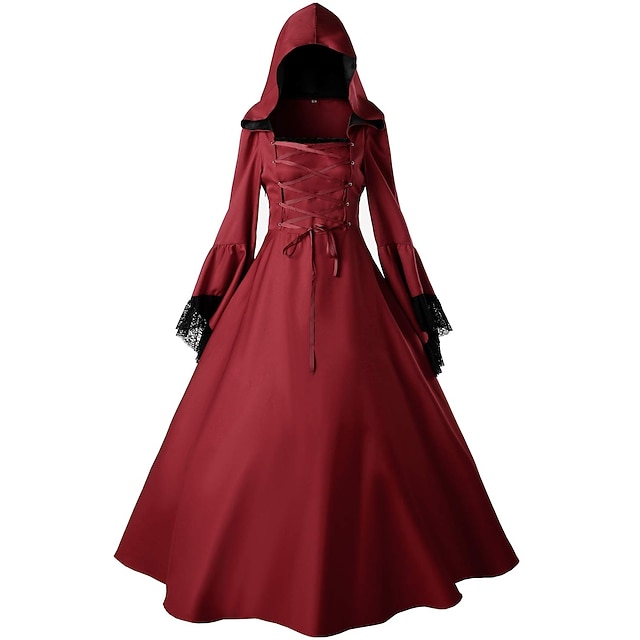 Gothic Medieval Ball Gown Floor Length Dress Prom Dress Juliet Sleeve ...