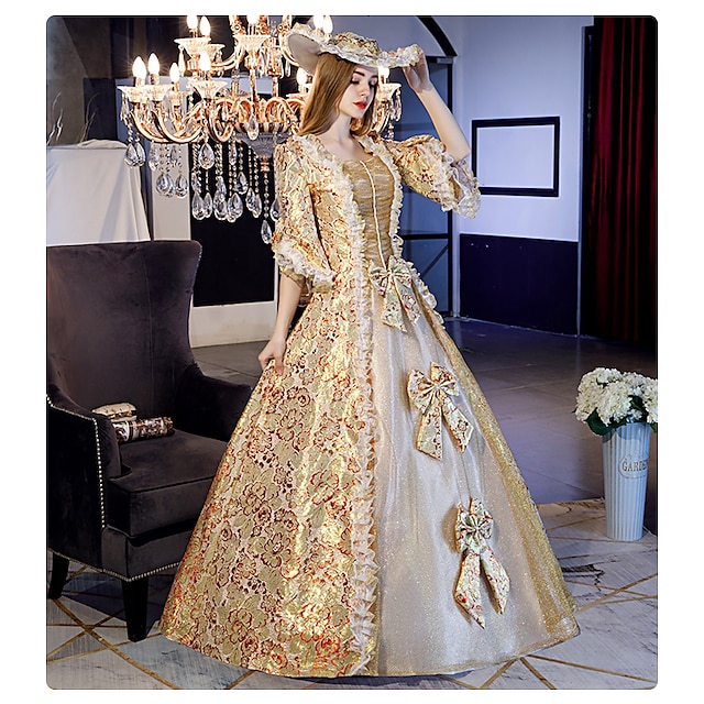 Rococo Victorian Renaissance Floor Length Dress Party Costume ...