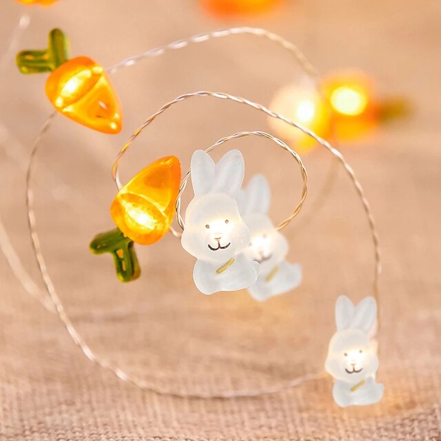 Easter LED Bunny String Lights 2m 20Leds Easter Garden Party Decoration ...