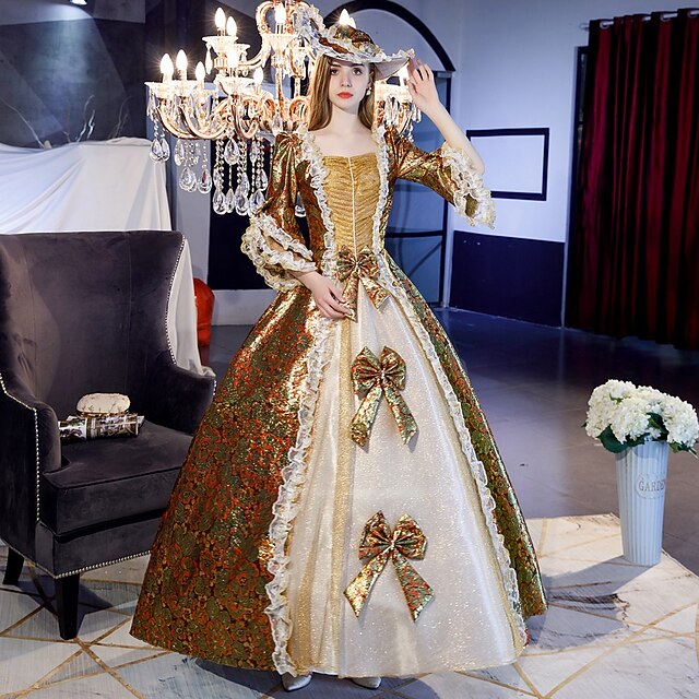 Rococo Victorian Renaissance Floor Length Dress Party Costume ...