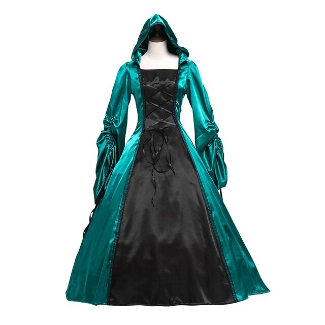 Gothic Medieval Ball Gown Floor Length Dress Prom Dress Juliet Sleeve ...