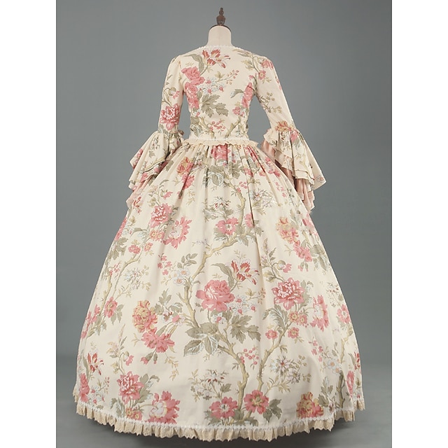 Rococo Baroque Victorian Floor Length Dress Prom Dress Flare Cuff ...